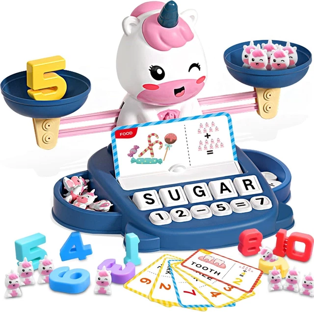 UNICORN MATH BALANCE Montessori Matching Letter Educational Preschool ...