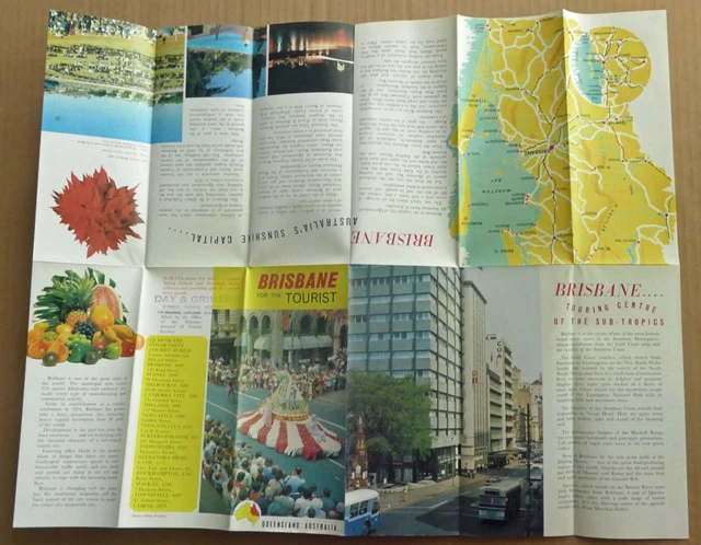 BRISBANE 1970'S BROCHURE local history tourism tourist guide photos QLD ...