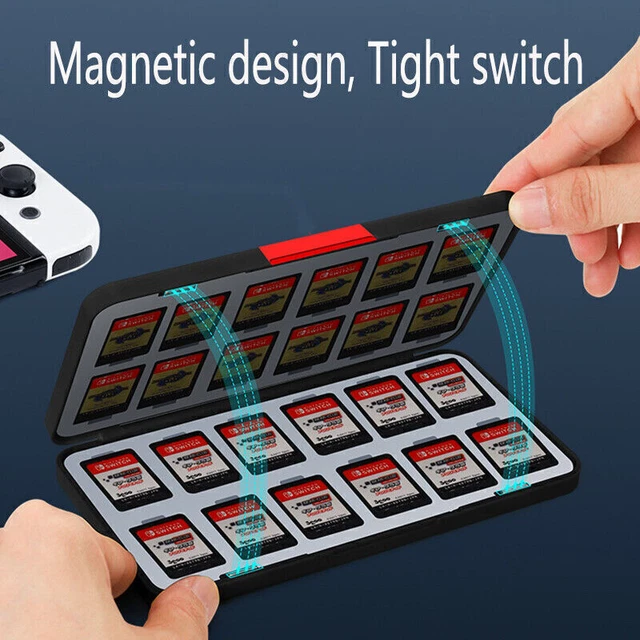 FOR SWITCH 24IN1 Magnetic Portable Game Card Case Cartridge Storage Box ...