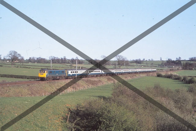 RAILWAY LOCOMOTIVE 35MM Slide – Class 86 On Passenger Train At Kilsby ...