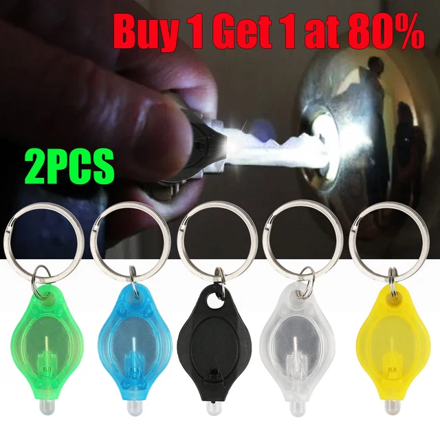 2PCS UV MINI LED Torch Keychain Flashlight Key Ring - Bright LED ...