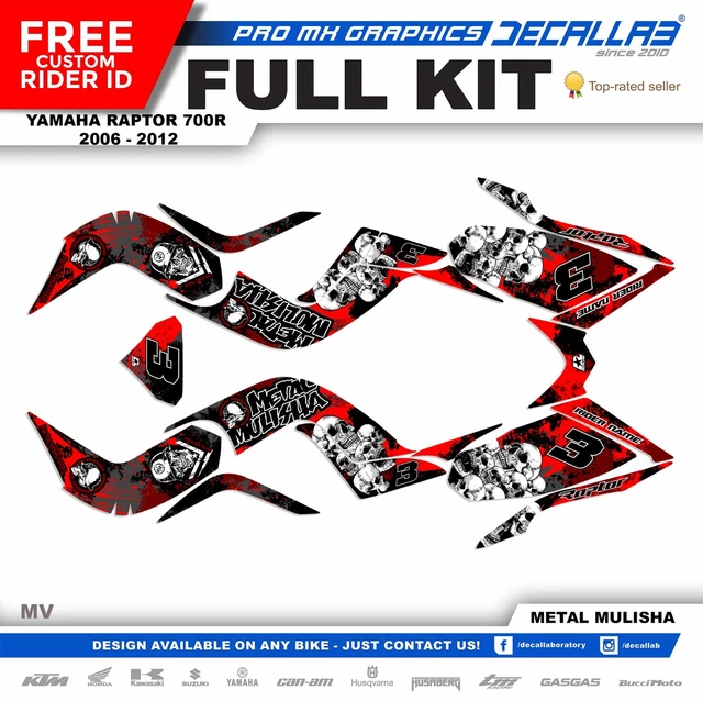 YAMAHA RAPTOR 700R Quad ATV Graphic Kit 2013-2023 yamaha raptor 700 ...