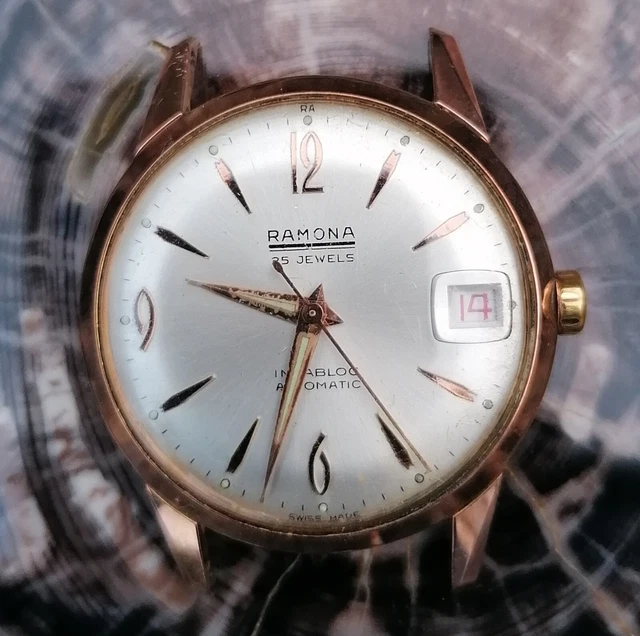 MONTRE AUTOMATIQUE SUISSE Ramona d'occasion vintage mouvement Felsa ...