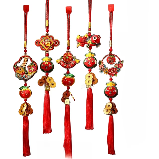 CHINESE NEW YEAR 2026 Horse Year Flannel Hanging Ornaments Red and ...