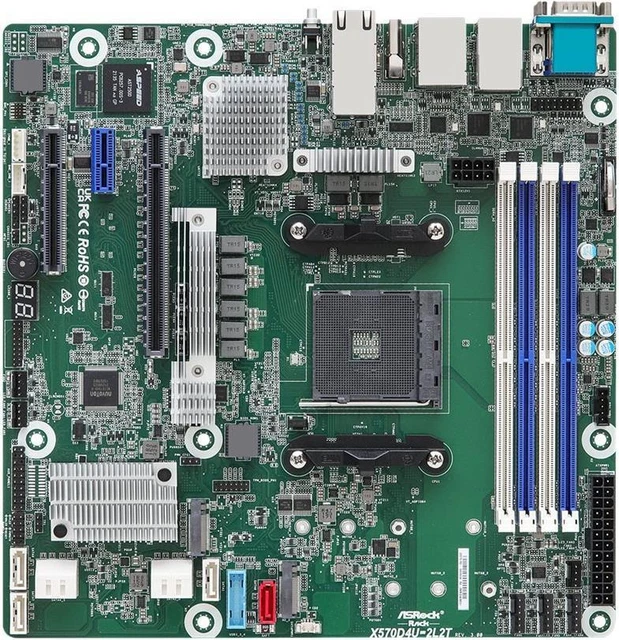 ASROCK RACK X570D4U-2L2T/BCM - Motherboard - micro ATX - Socket AM4 ...
