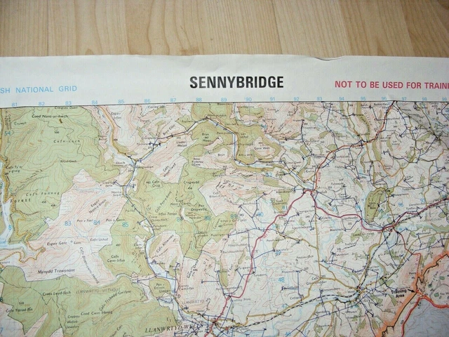VINTAGE BRITISH ARMY Training Map Sennybridge 1988 Poster Size 32.5" X ...