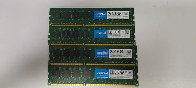 [EACH] CRUCIAL 8GB 1600MHz DDR3L UDIMM RAM 2RX8 PC3L-12800 240-Pin CL11 ...