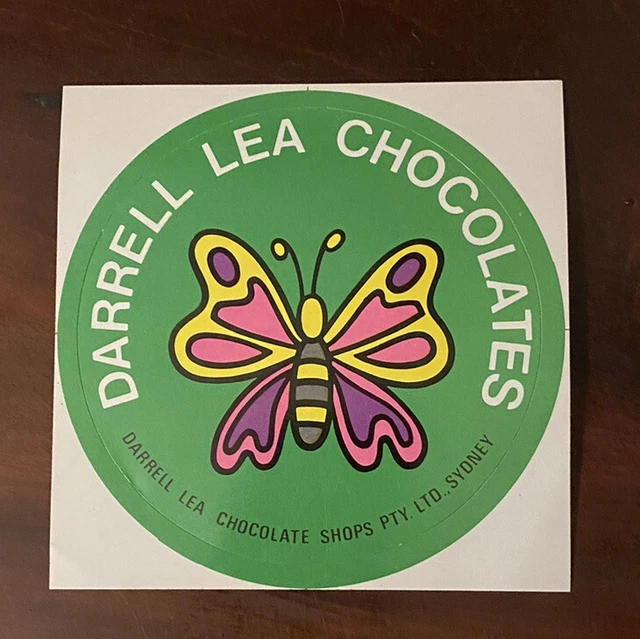 VINTAGE 70S DARRELL LEA CHOCOLATES STICKER Australian grocery shop ...