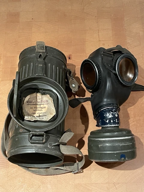 WW2 GERMAN Gas Mask Canister Original - Full Set £150.00 - PicClick UK