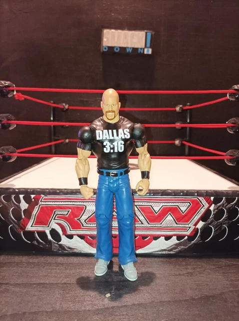 WWE STONE COLD Steve Austin Wrestling Figure-Wrestlemania Basic Series ...