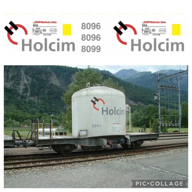 DECALS-SET HOLCIM FÜR Silowagen Uce Rhb Bemo-Basis H0m EUR 4,50 ...