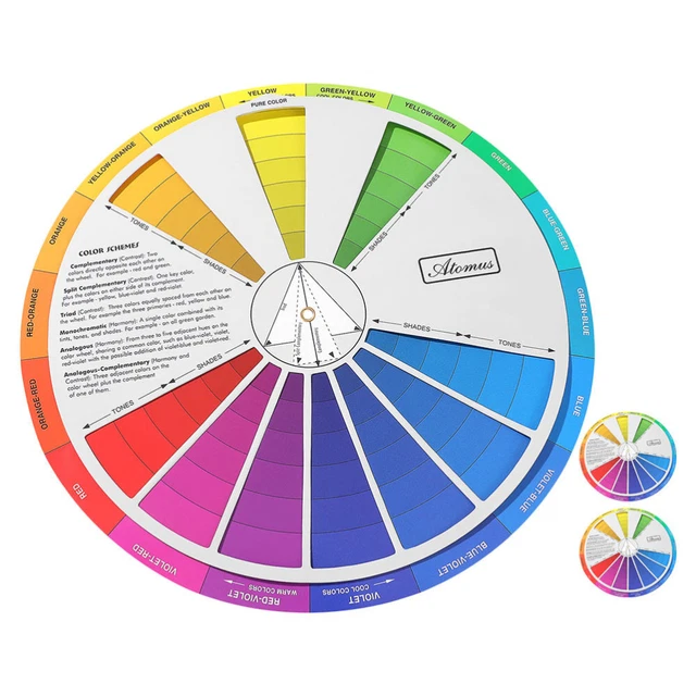 3 PCS COLOR Palette Paper Colour Wheel Chart Education Painters £9.36 ...
