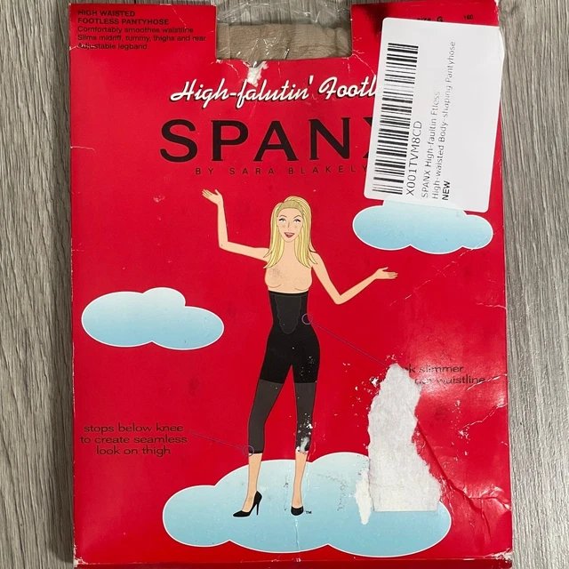 SPANX HIGH-FALUTIN' FOOTLESS High Waist Pantyhose 160 - Size G - Nude 1 ...