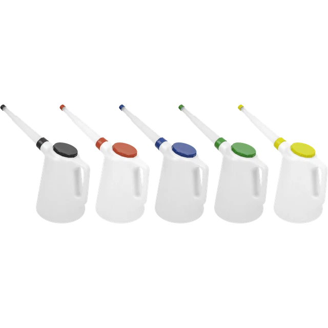 SEALEY 5 PIECE Colour Coded Flexible Spout Oil Container Set £76.95 ...