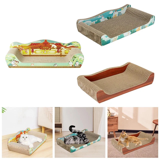 LIT À GRATTER en carton pour chat, jouet pour chat d'intérieur, jeu ...