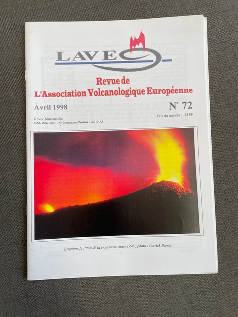 REVUE LAVE N 72 Volcan Vulcanologie Avril 1998 EUR 5,00 - PicClick FR