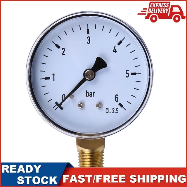 6 BAR COMPRESSOR Compressed Air Pressure Gauge 1/4 NPT Manometer 2.3 ...