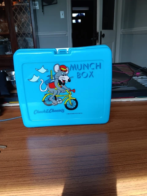 RARE: VINTAGE 1986 Chuck E Cheese’s Showbiz Pizza Green Munch Box Lunch ...