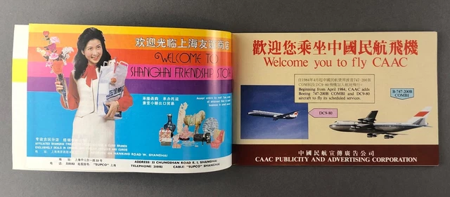 CAAC CHINA AIRLINE Timetable Summer 1984 Route Map Boeing 747 EUR 56,97 ...