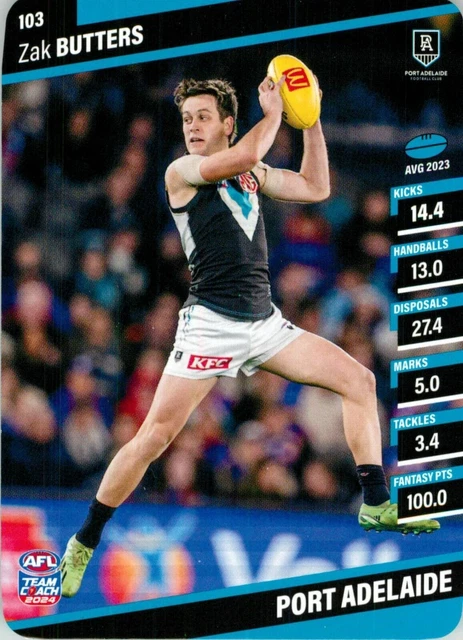 CARTE TEAMCOACH PORT Adelaide Power AFL 2024 - Zak Butters EUR 2,90 ...