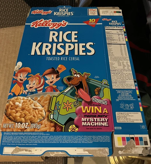 2004 KELLOGG'S RICE Krispies Scooby Doo Cereal Box £31.89 - PicClick UK