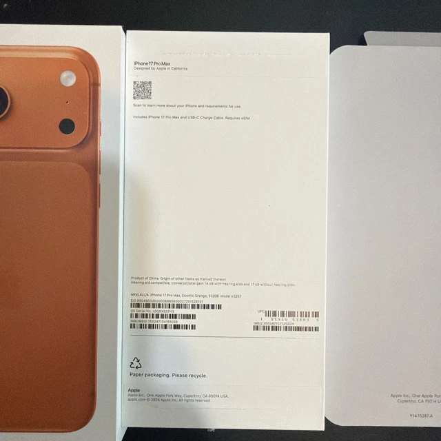 APPLE IPHONE 17 Pro Max SOrange EMPTY BOX ONLY $40.63 - PicClick CA