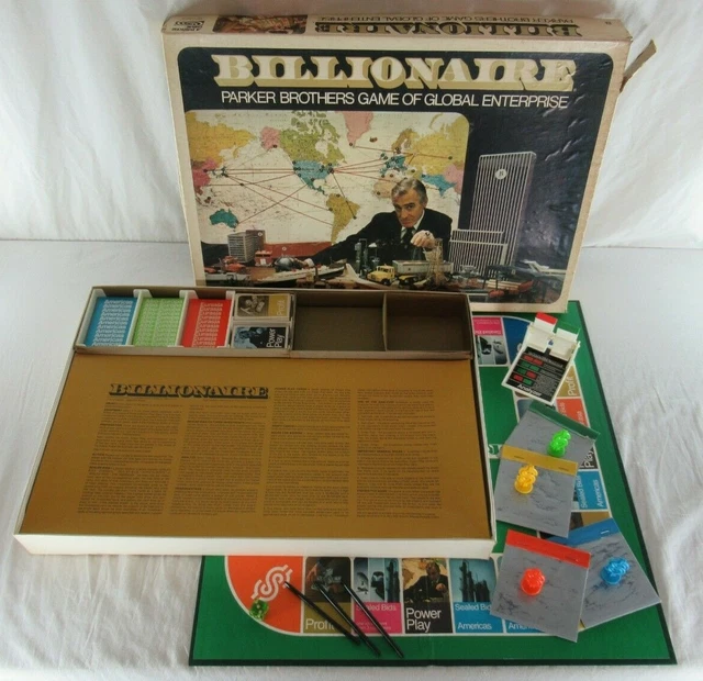 BILLIONAIRE BOARD GAME Parker Brothers 1973 Vintage 100% COMPLETE £17. ...