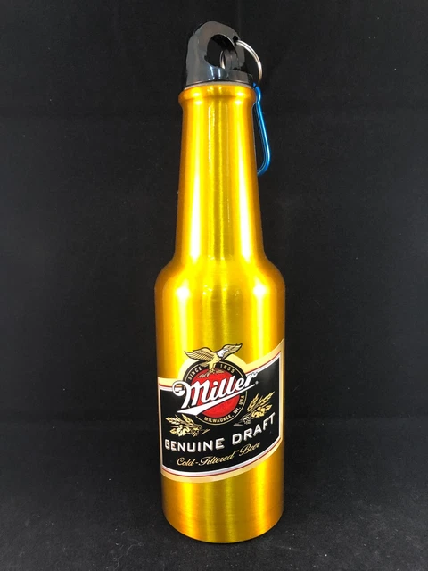 MILLER GENUINE DRAFT Aluminum Drink Water Bottle with Carabiner Screw ...