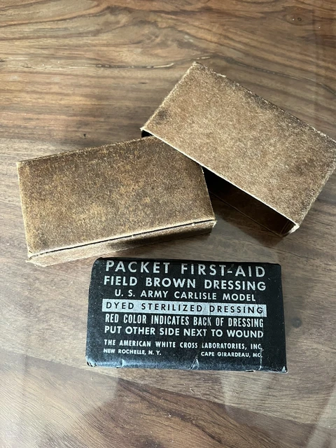 RARE US WW2 Packet First Aid Dressing American White Cross Original ...