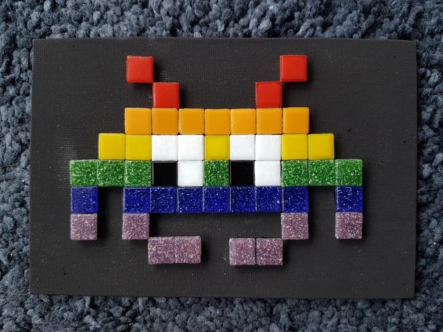 SPACE INVADER_ TILES_ en mosaique_street Art_Arcade_Atari EUR 24,99 ...