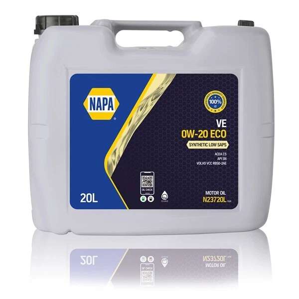 ENGINE OIL 20L for VOLVO XC60 Mk1, Mk2 2.0 2.0D 20 Litres NAPA 0W20 SN ...
