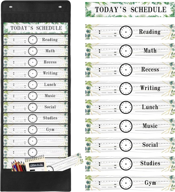 DAILY SCHEDULE POCKET Chart Classroom Pocket Charts with Reusable Cards ...