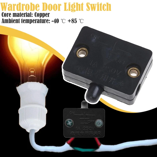 WARDROBE DOOR LIGHT Switch Momentary Cabinet Closet Switch Normally 1A ...