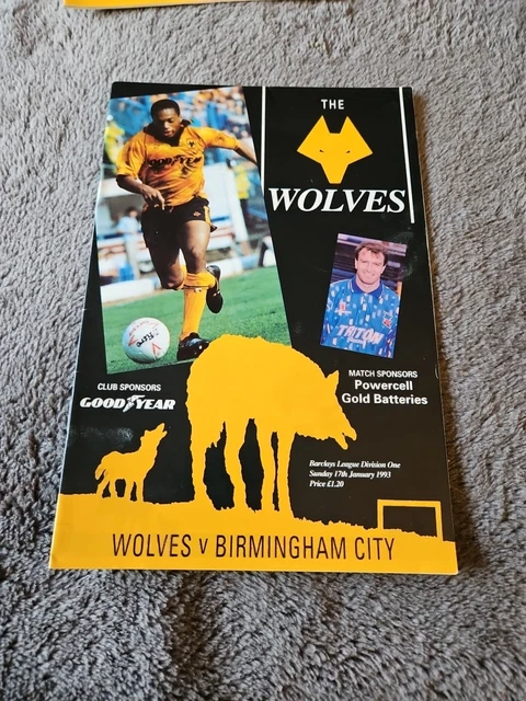 WOLVES FC V Birmingham City Football Programme 1992-1993 Season £0.99 ...