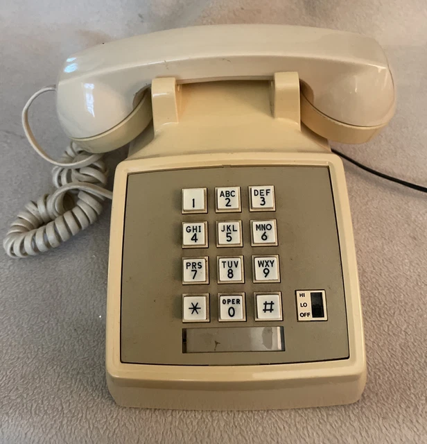 VINTAGE AT&T PUSH Button Desk Phone Telephone w/Ringer Control USA $27. ...