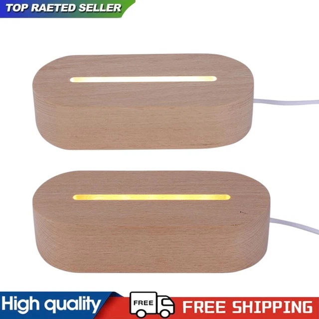 OVAL DISPLAY PEDESTAL - LED Lights Display Base, Crystal Wooden Lighted ...