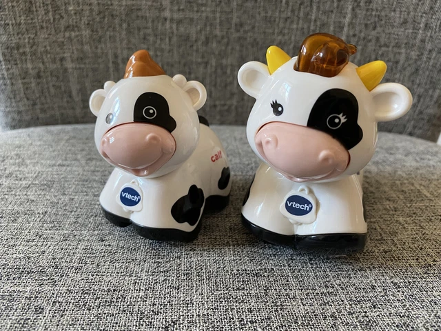 VTECH TOOT-TOOT FARM Animals - Cow Mother & Baby Calf Set, Interactive ...
