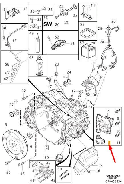 SÉLECTEUR DE BOÎTE de vitesses VOLVO V60 MK1 S2 31325034 NEUF ORIGINE ...