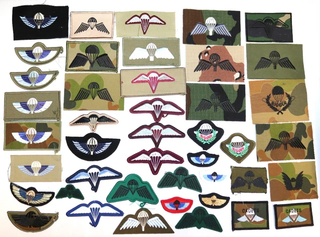43 DIFFERENT AUSTRALIAN Army ,Navy & RAAF Parachute wings or Brevets ...