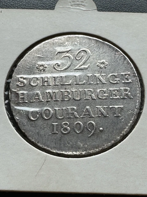 GERMAN STATE HAMBURG 1809 CAIG 32 Schillings Coin Thaler Taler RARE £ ...