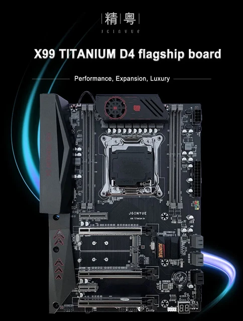 JGINYUE X99 TITANIUM D4 Motherboard Intel X99 LGA 2011-V3 DDR4 ATX USB2 ...