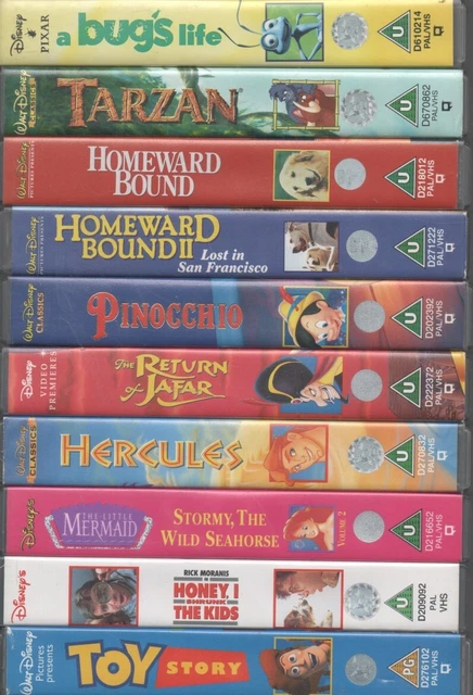 23 WALT DISNEY Vhs Videos Tarzan Toy Story Homeward Bound Hercules ...