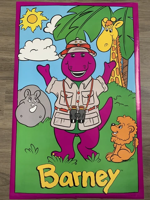 VINTAGE ORIGINAL 1993 Barney And Friends Safari Poster 22.375x34'' Inch ...