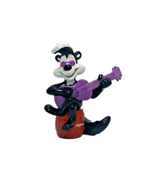 VINTAGE PEPE LE Pew Pepsi Guitar PVC Figure 1994 Looney Tunes Musician ...