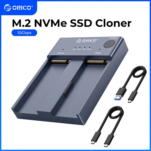 ORICO DUAL-BAY NVME Enclosure M.2 SSD Enclosure 10Gbps USB 3.1 Gen2 ...