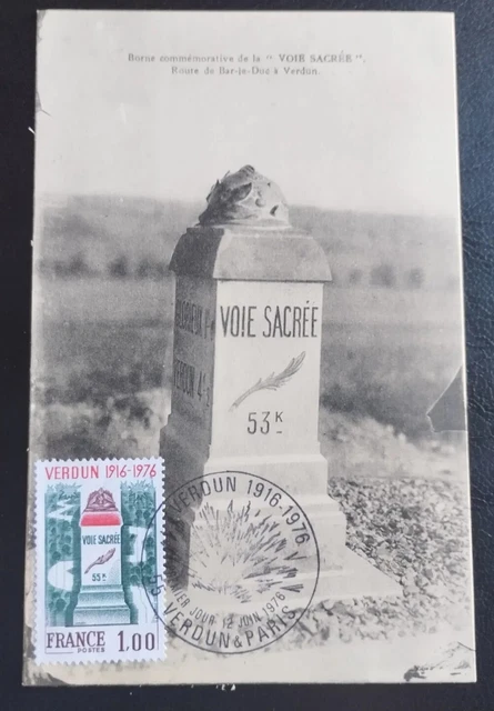 CARTE PREMIER JOUR 1976 Timbre Voie Sacrée Verdun Timbre N° 1883 EUR 4,00 - PicClick FR
