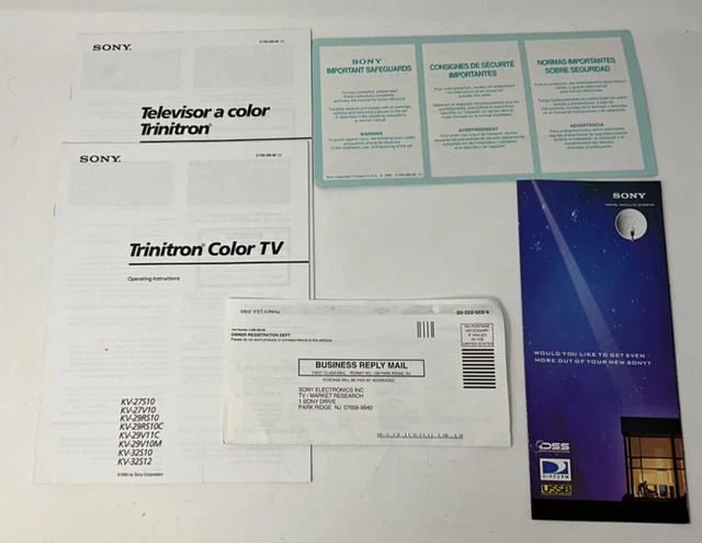 SONY TRINITRON COLOR TV Operating Manual KV-27S10 KV-27V10 KV-29RS10 ...