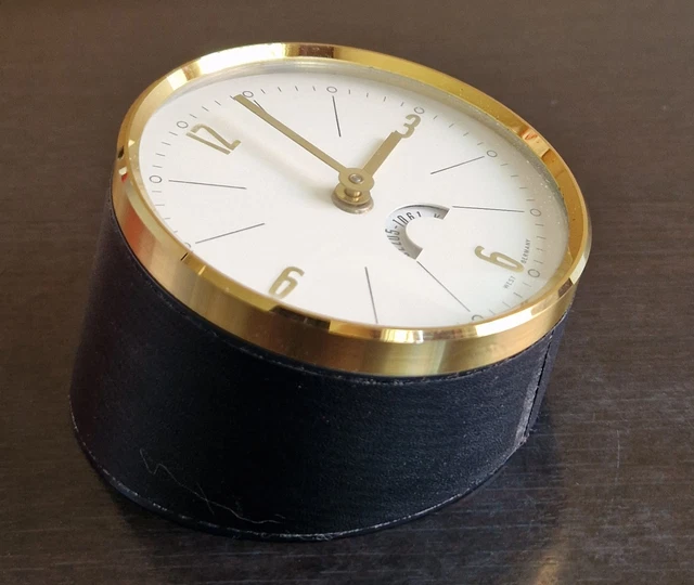 ALTE TISCHUHR KAMINUHR Uhr Wecker Messing Kunststoff Mercedes Vintage ...