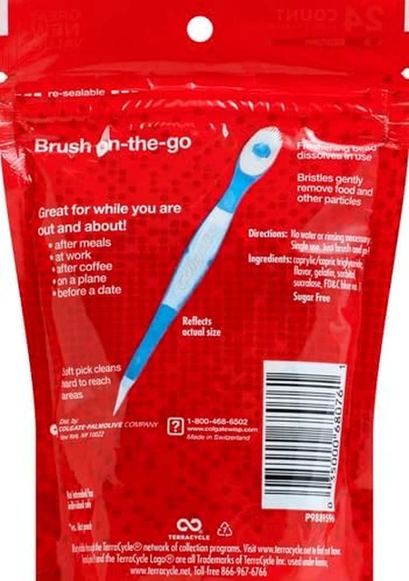 COLGATE MAX FRESH Wisp Disposable Mini Toothbrush, Peppermint - 24 ...