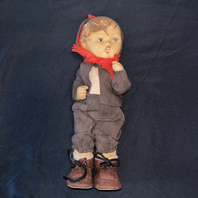 VINTAGE 1960S M.I. Hummel 11” Boy Doll Goebel Original Clothing Rubber ...
